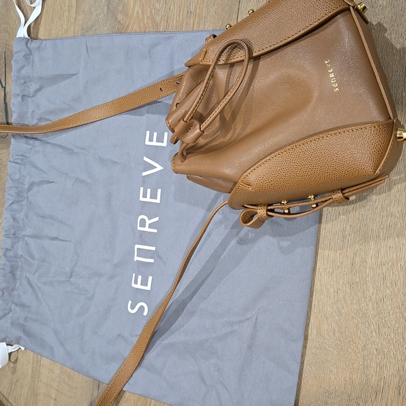 Senreve | Bags | Senreve Mini Fiore Bucket Bag Tan Pebble Leather ...